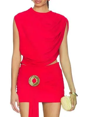 Cult Gaia Celene Draped Top - Red