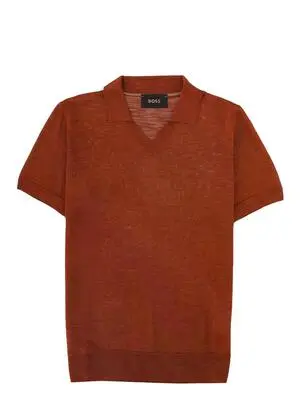 BOSS Polo-collar T-shirt - Brown