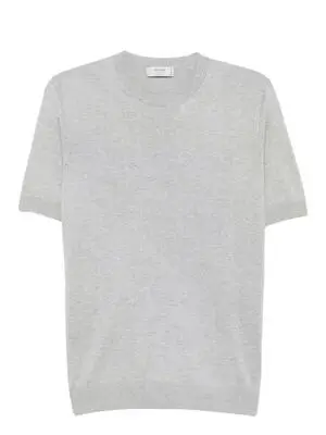 FERRANTE Short-sleeve Crew Neck Sweater - Grey