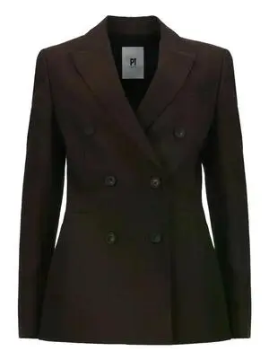 PT TORINO Romy Double-breasted Blazer - Brown