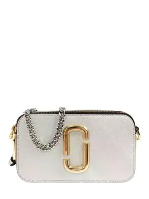 Marc Jacobs The Snapshot Leather Shoulder Bag Silver