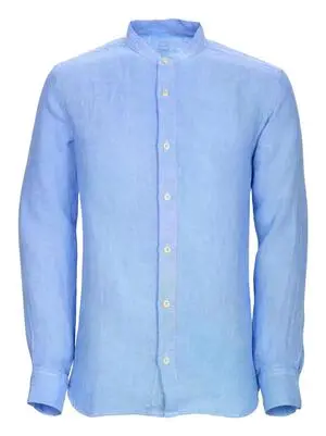 120% Lino Linen Long-sleeve Shirt - Blue