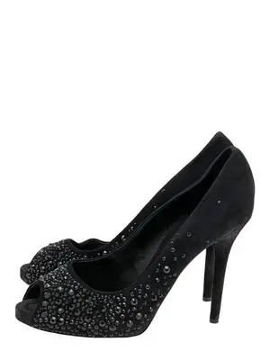 Dolce & Gabbana Crystal-embellished Peep-toe Pumps - Black