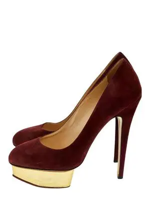 CHARLOTTE OLYMPIA 155mm Dolly Platform Heeled Pumps - Red