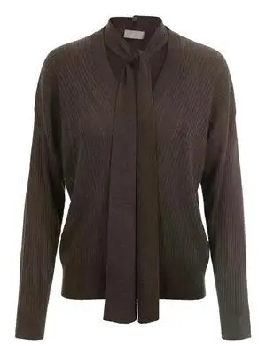 Liu Jo Ribbed Knit V-neck Sweater - Green