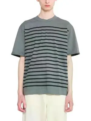 MARGARET HOWELL Overdye Stripe T-shirt - Grey