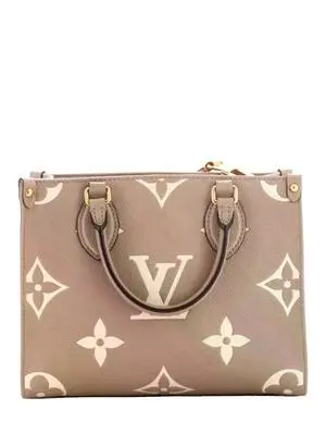 LOUIS VUITTON Onthego Pm Monogram Empreinte Giant Tote Bag - Neutrals