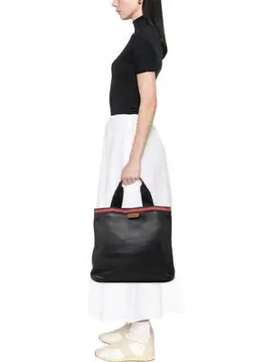 Gucci Calfskin Web Tote Bag - Black