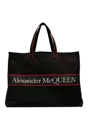 Alexander McQueen Cotton East West Selvedge Tote Bag - Black