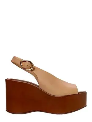 ANDREA CARRANO Buckle-fastening Wedge Sandals - Neutrals