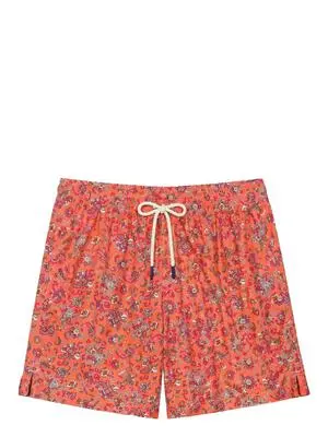 LES HÉRITIERS Sea Floral Print Swim Shorts - Orange
