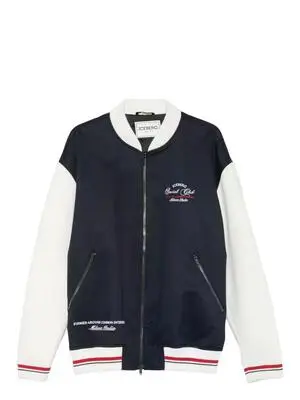Iceberg Embroidered Logo Bomber Jacket - Blue