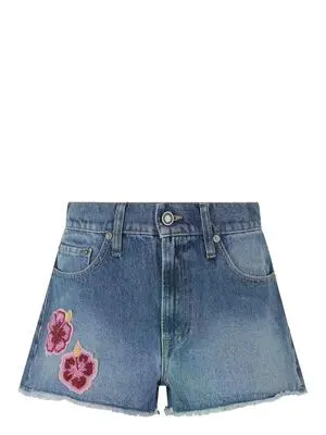 MC2 SAINT BARTH Musa Hibiscus Patch Shorts - Blue