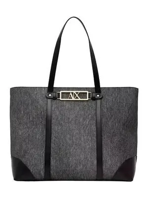 Armani Exchange Logo Plaque Tote Bag - Black