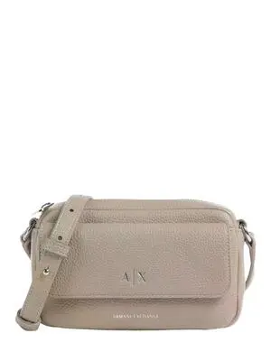Armani Exchange Pebbled Leather Crossbody Bag - Neutrals