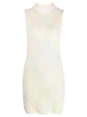 Casablanca Sequin-embellished Knit Dress - Neutrals