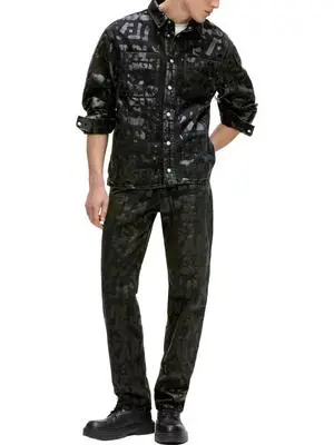 Karl Lagerfeld All-over Logo-print Shirt - Black
