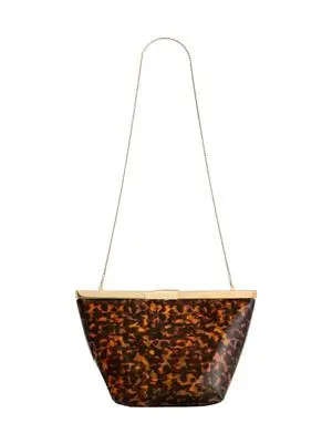 JIMMY CHOO Ganache Tortoiseshell-effect Clutch Bag - Brown