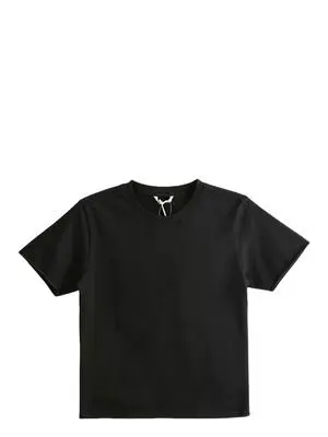 Auralee Raw-edge Short-sleeve T-shirt - Black