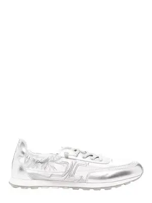 CANDICE COOPER Metallic Finish Panelled Sneakers - Silver