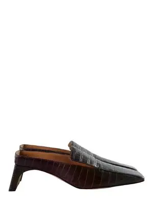 Calvin Klein Tilda Croc-effect Square-toe Mules - Brown