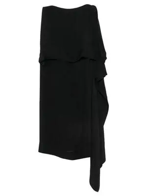 Carven Strapless Asymmetric Midi Dress - Black