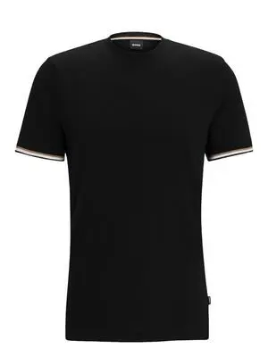 Hugo Boss Stripe-trim Crewneck T-shirt - Black