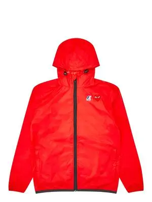 Play Comme Des Garcon Logo Hooded Jacket - Red
