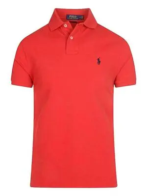 Polo Ralph Lauren Logo Embroidered Polo Shirt - Red