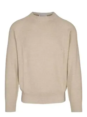 Brunello Cucinelli Ribbed Crewneck Jumper - Beige