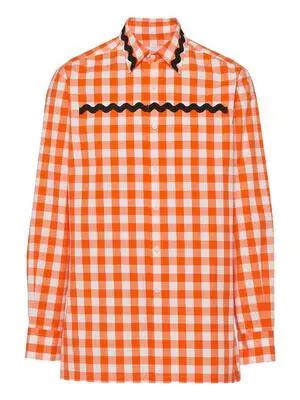 Prada Check-printed Buttoned Shirt - Pink
