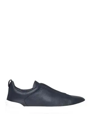 Zegna Triple Stitch Slip-on Sneakers - Black