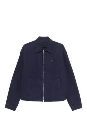 PRADA Prada Logo Zip-Up Denim Jacket