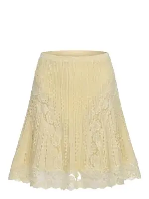 SELF-PORTRAIT Lace Midi Skirt - Nude