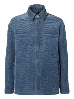 Fendi Quilted Corduroy Shirt Jacket - Blue