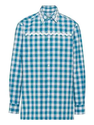 Prada Check-printed Buttoned Shirt - Blue