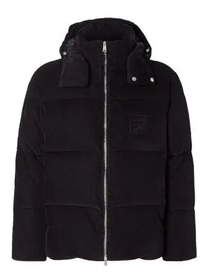 FENDI Fendi Corduroy Down Jacket With Drawstring Hood