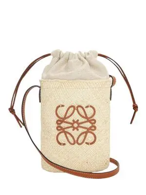 Loewe Anagram Raffia Square Pocket Bag - Natural/tan