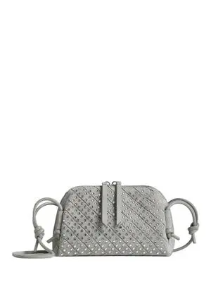 Bottega Veneta Concert Pouch With Rhinestone Embellishments - Gray