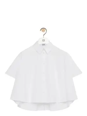 Loewe Short Sleeve Shirt With Anagram Embroidery - White