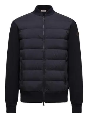 Moncler Padded Wool Zip-up Cardigan - Blue