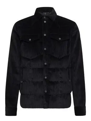 Moncler Gelt Corduroy Down Shirt Jacket - Black
