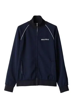 Miu Miu Technical Jersey Blouson Jacket - Navy Blue