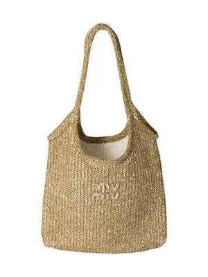 Miu Miu Ivy Sequin Mesh Bag - Tundra Color