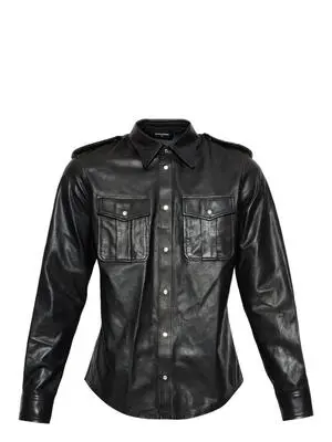DSQUARED2 Dsquared2 Chest Pocket Leather Shirt