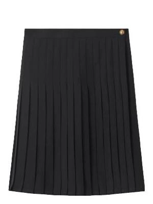 BURBERRY Burberry Pleated Wool Blend Midi Skirt