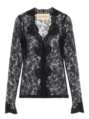 Valentino Garavani Valentino Lace Cardigan Black