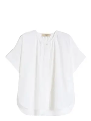 MAX MARA Weekend Max Mara Gathered Round Neck Short Sleeve Blouse