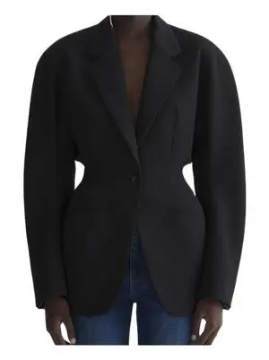 MUGLER Single-breasted Cinched Blazer - Black