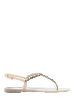 Menghi Crystal Embellished Sandals - Neutrals